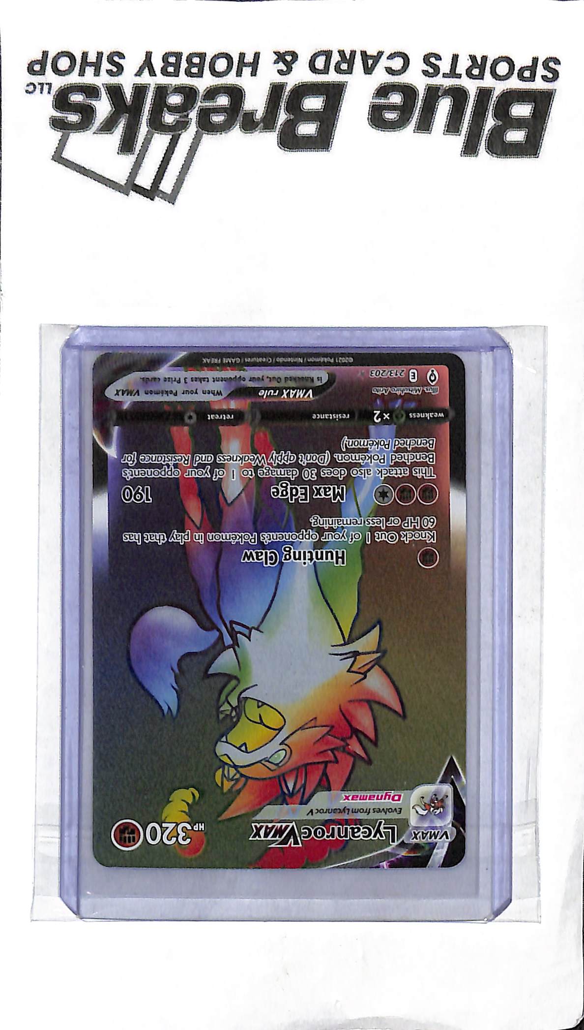 Lycanroc VMAX 213/203 - Rainbow - Pokémon – Blue Breaks Sports Card ...