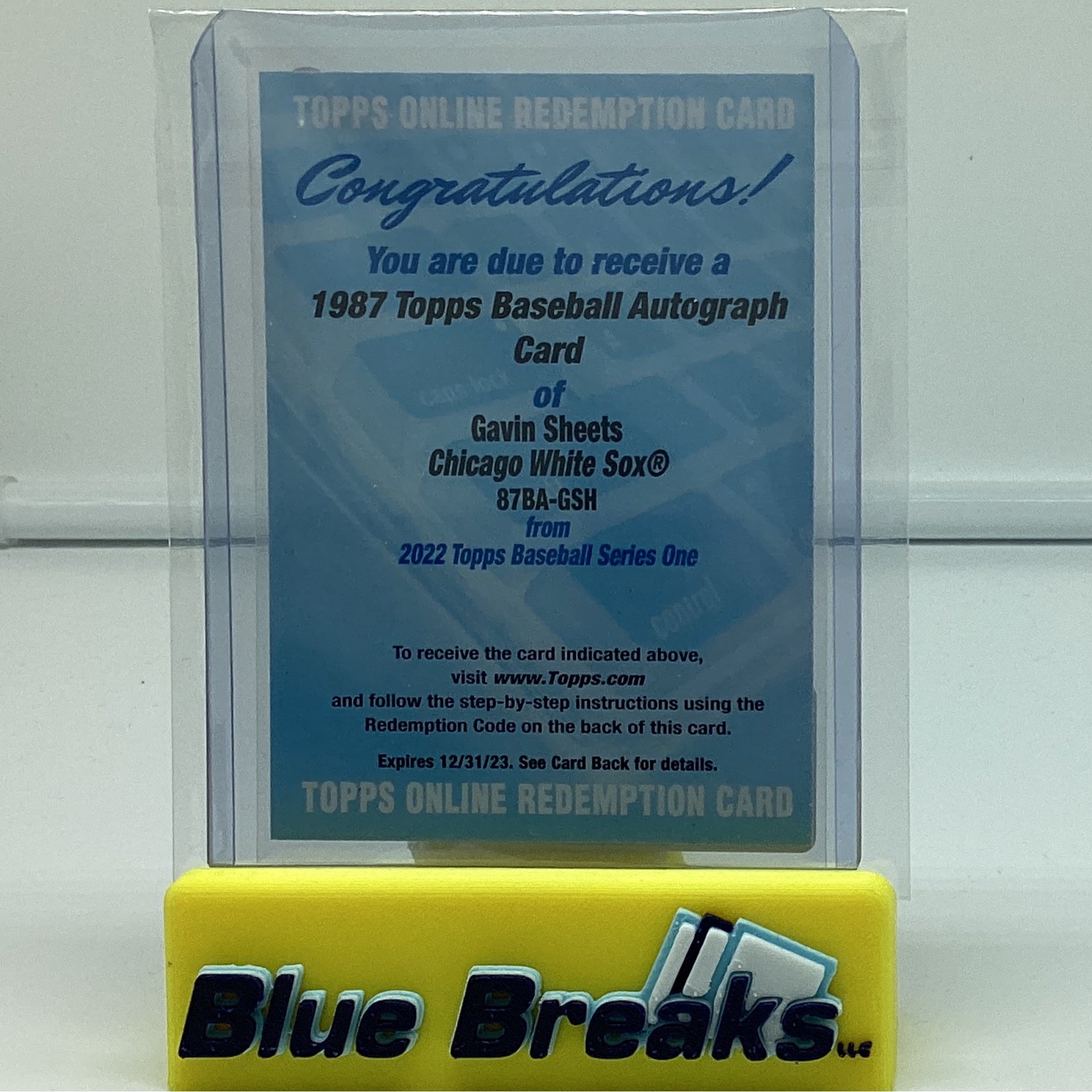 2022 Topps Series 1 - Gavin Sheets Redemption – Blue Breaks Sports Card ...
